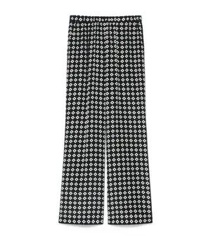 Marina Rinaldi Printed Silk Wide Leg Trousers
