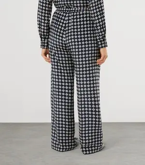 Marina Rinaldi Printed Silk Wide Leg Trousers