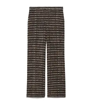 Marina Rinaldi Tweed Tailored Trousers - Blue