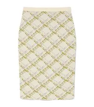 Marina Rinaldi Jacquard Knit Midi Skirt - White