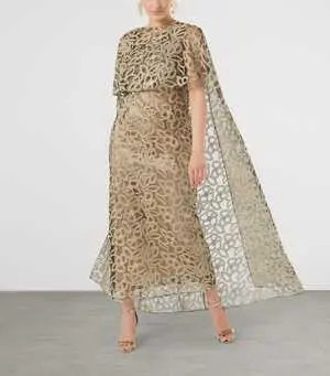 Marina Rinaldi Tulle Embroidered Cape