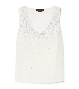 Marina Rinaldi Embellished V-neck Top