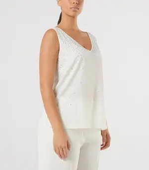 Marina Rinaldi Embellished V-neck Top