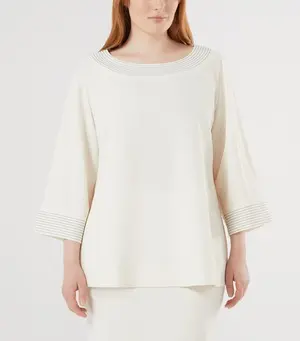 Marina Rinaldi Scoop-neck Blouse