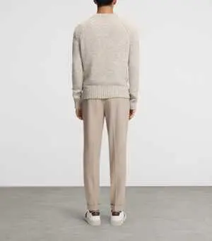 BOSS Cashmere-wool Tweed-effect Sweater