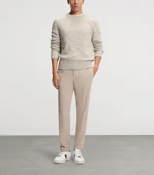 BOSS Cashmere-wool Tweed-effect Sweater