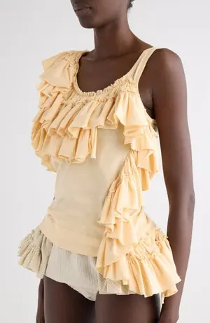 Dries Van Noten Ruffled Mousseline Top