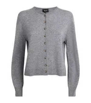 ME+EM Cashmere Roll-trim Cardigan - Grey