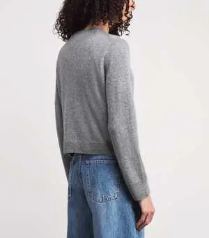 ME+EM Cashmere Roll-trim Cardigan - Grey