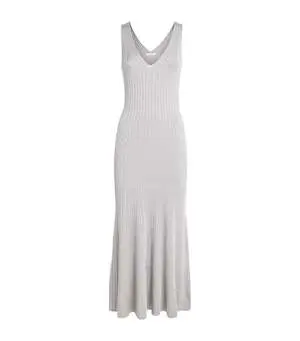 Adam Lippes Rib-knit Midi Dress - Silver