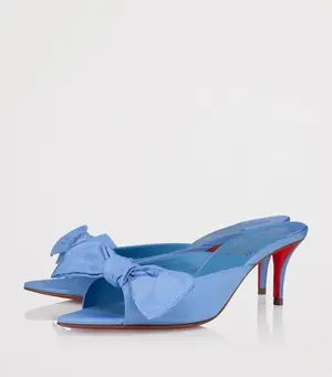 CHRISTIAN LOUBOUTIN Mulazee 60 Silk Mules - Navy