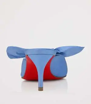 CHRISTIAN LOUBOUTIN Mulazee 60 Silk Mules - Navy