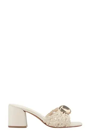 Marc Fisher Farrel Embellished Square Toe Slide Sandal