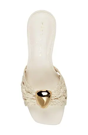Marc Fisher Farrel Embellished Square Toe Slide Sandal
