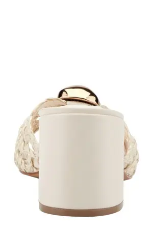 Marc Fisher Farrel Embellished Square Toe Slide Sandal