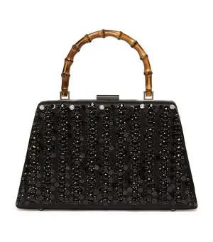 Marina Rinaldi Embellished Top Handle Bag - Black