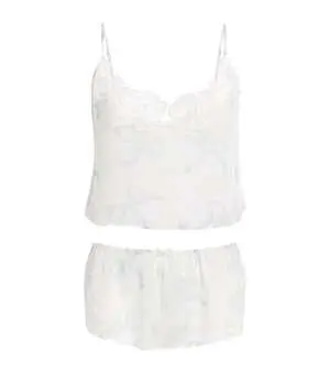 SKIMS Silk Bridal Romance Camisole And Shorts Set - Ivory