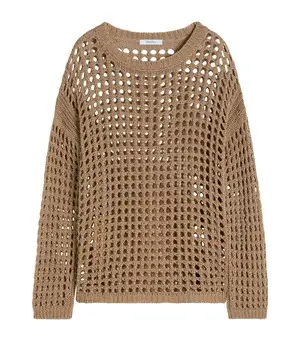 Max Mara Cotton Open-knit Sweater - Beige