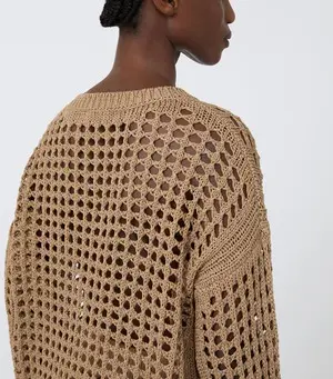 Max Mara Cotton Open-knit Sweater - Beige