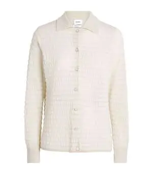 BARRIE Cashmere-cotton Embossed Shirt - Ivory