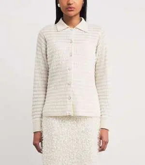 BARRIE Cashmere-cotton Embossed Shirt