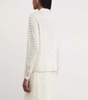 BARRIE Cashmere-cotton Embossed Shirt