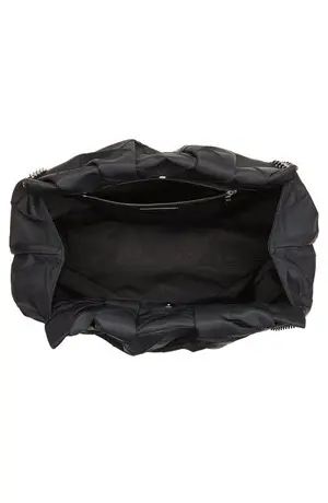 Tory Burch Fleming Quilted Nylon Hobo Bag - Black