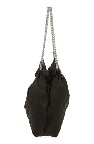 Tory Burch Fleming Quilted Nylon Hobo Bag - Black