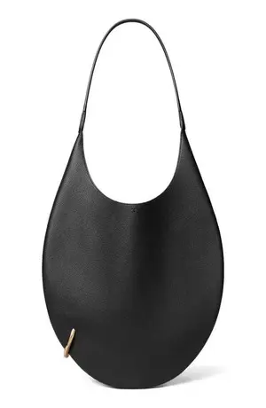 Tory Burch Pierced Soft Leather Shoulder Bag - Black