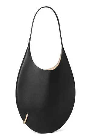 Tory Burch Pierced Soft Leather Shoulder Bag - Black