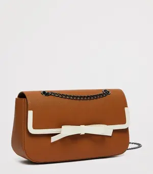Marina Rinaldi Bow-detail Saffiano Leather Shoulder Bag