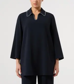 Marina Rinaldi Cady Embroidered Longline Blouse