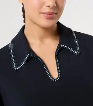 Marina Rinaldi Cady Embroidered Longline Blouse