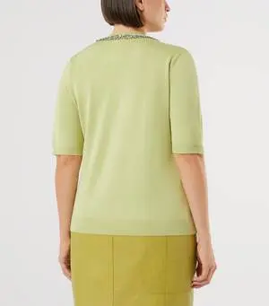 Marina Rinaldi Embellished Short-sleeve Sweater