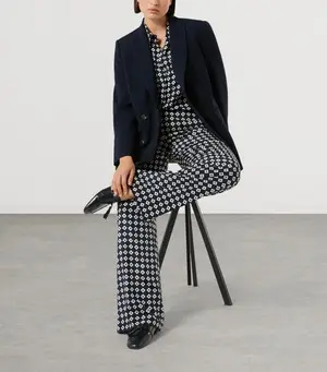 Marina Rinaldi Printed Silk Trousers