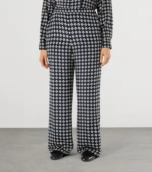 Marina Rinaldi Printed Silk Trousers