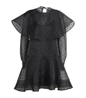 GANNI Organza Polka-dot Mini Dress