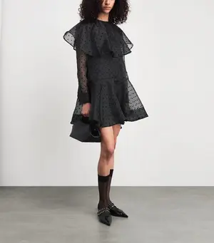 GANNI Organza Polka-dot Mini Dress