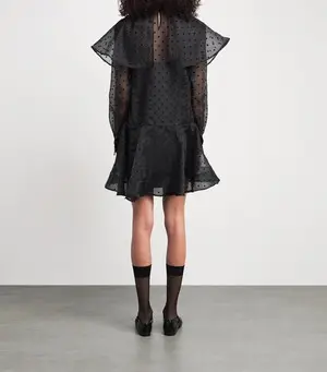 GANNI Organza Polka-dot Mini Dress