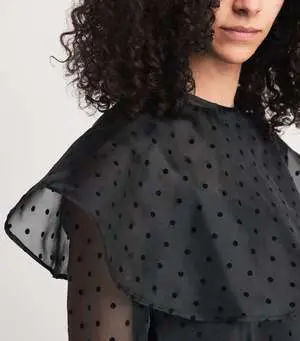 GANNI Organza Polka-dot Mini Dress