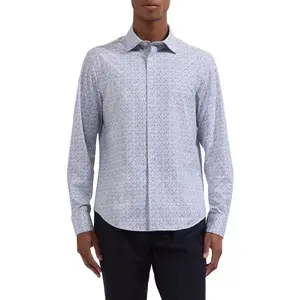 Bugatchi James Ooohcotton® Geo Print Button-up Shirt - Sand