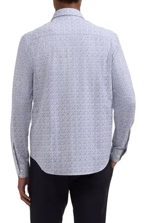 Bugatchi James Ooohcotton® Geo Print Button-up Shirt - Sand