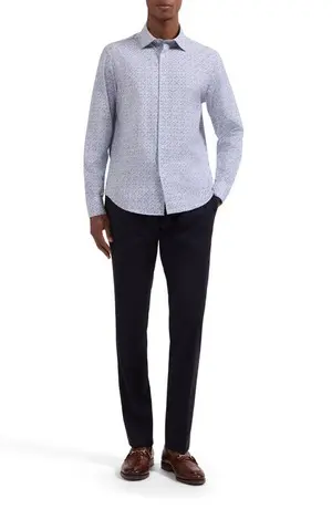 Bugatchi James Ooohcotton® Geo Print Button-up Shirt - Sand