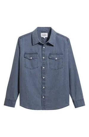 CORRIDOR Pigment Dye Canvas Button-up Shirt - Navy