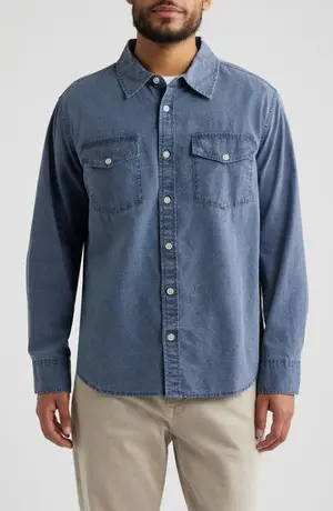 CORRIDOR Pigment Dye Canvas Button-up Shirt