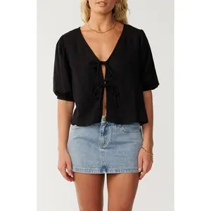 Rip Curl Vibe Surf Tie Front Top - Black