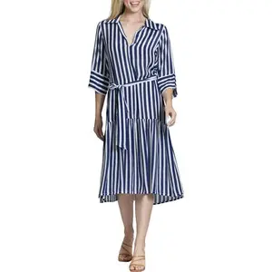APNY Stripe Shirtdress - Navy
