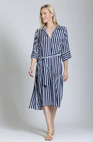 APNY Stripe Shirtdress - Navy