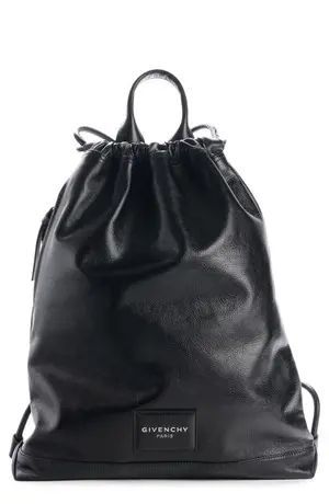 Givenchy Leather Drawstring Backpack - Black