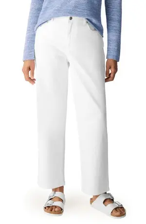 EILEEN FISHER High-Rise Straight Leg Ankle Jeans